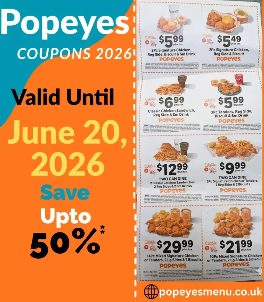 Popeyes Coupons Codes, Printable, Free PDF | 05 June 2026